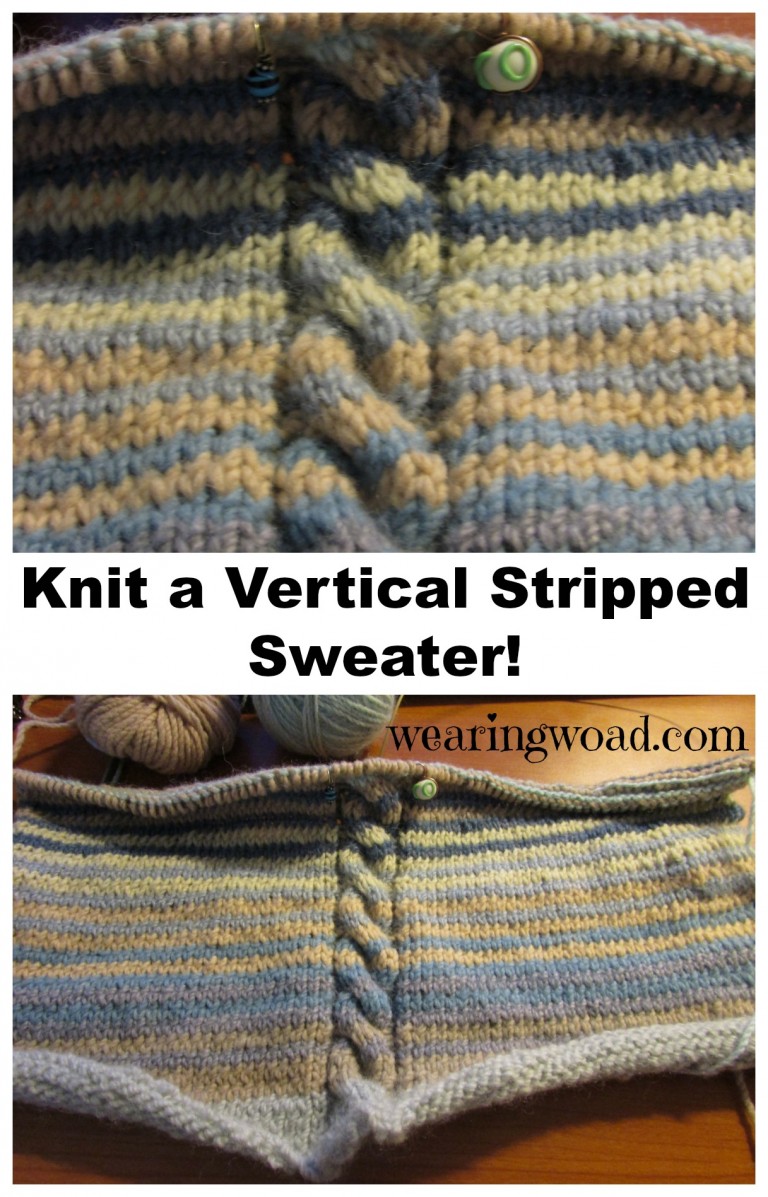 A Work in Progress: Knitting a Sweater With Vertical Stripes - Wearing Woad